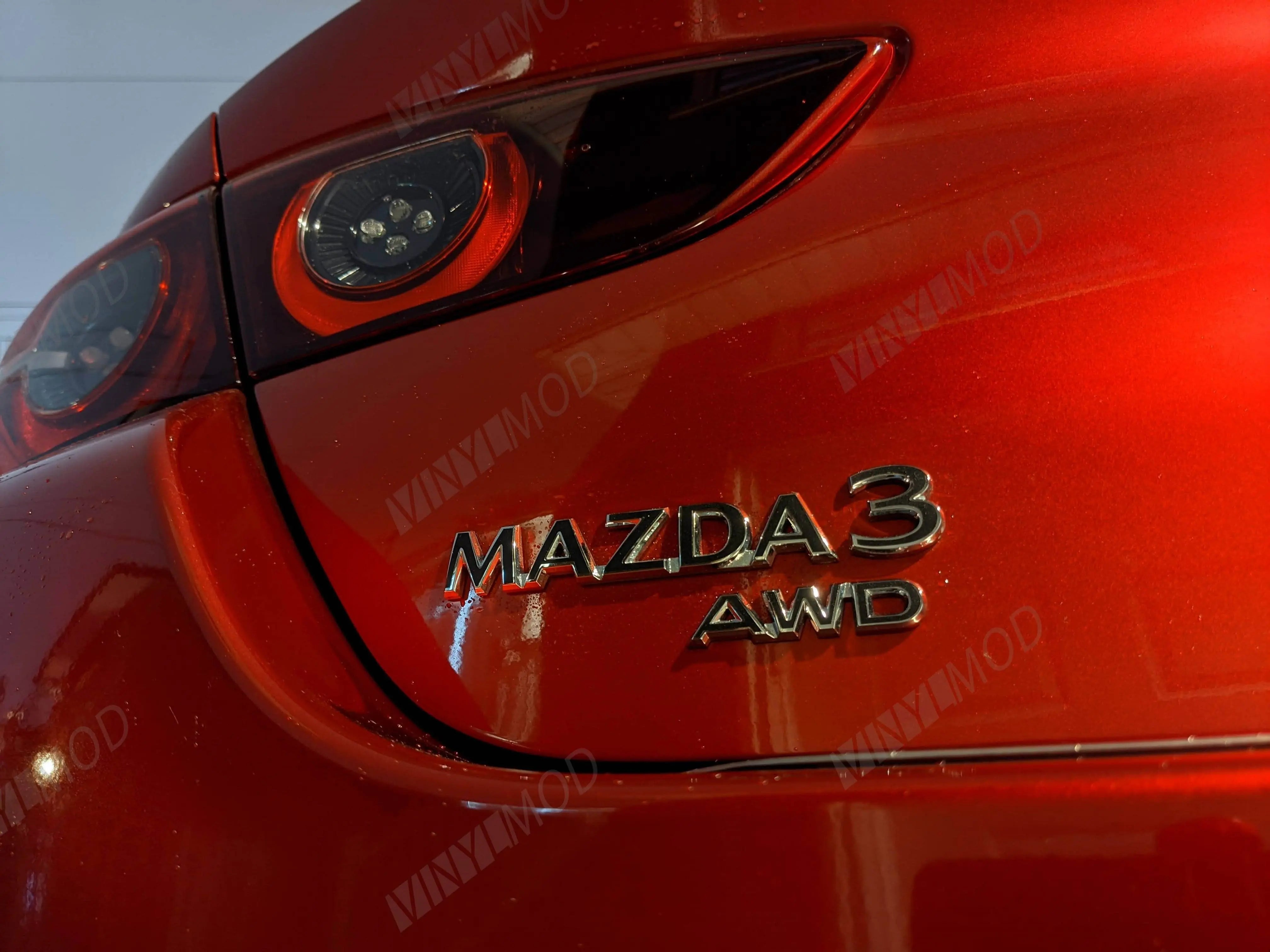 2019+ (4th Gen) Mazda 3 - Rear AWD Emblem VinylMod Overlays - VinylMod